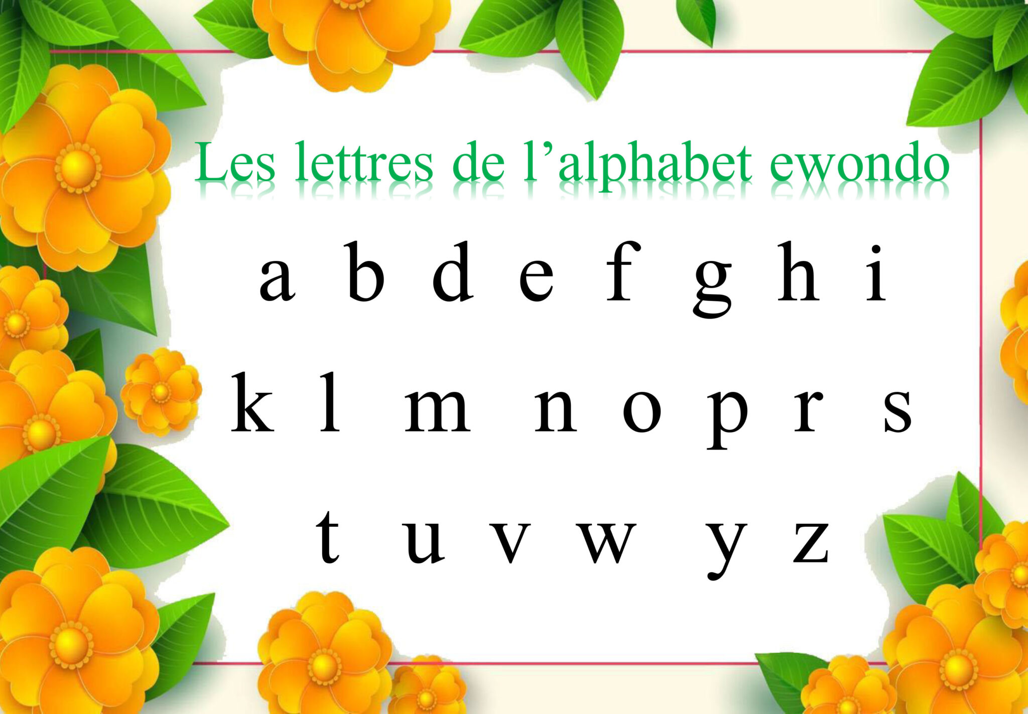 L’alphabet ewondo – EDU-KULTUR